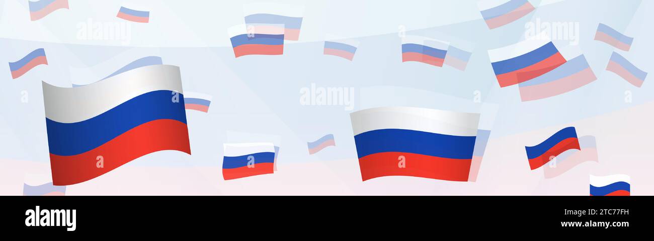 Russia flag-themed abstract design on a banner. Abstract background ...