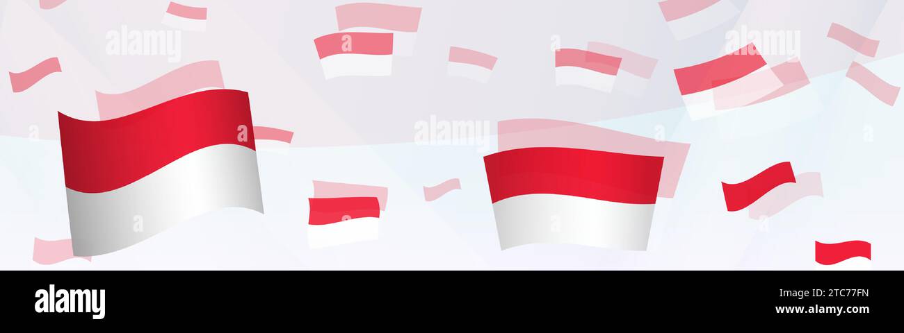 Indonesia flag-themed abstract design on a banner. Abstract background ...