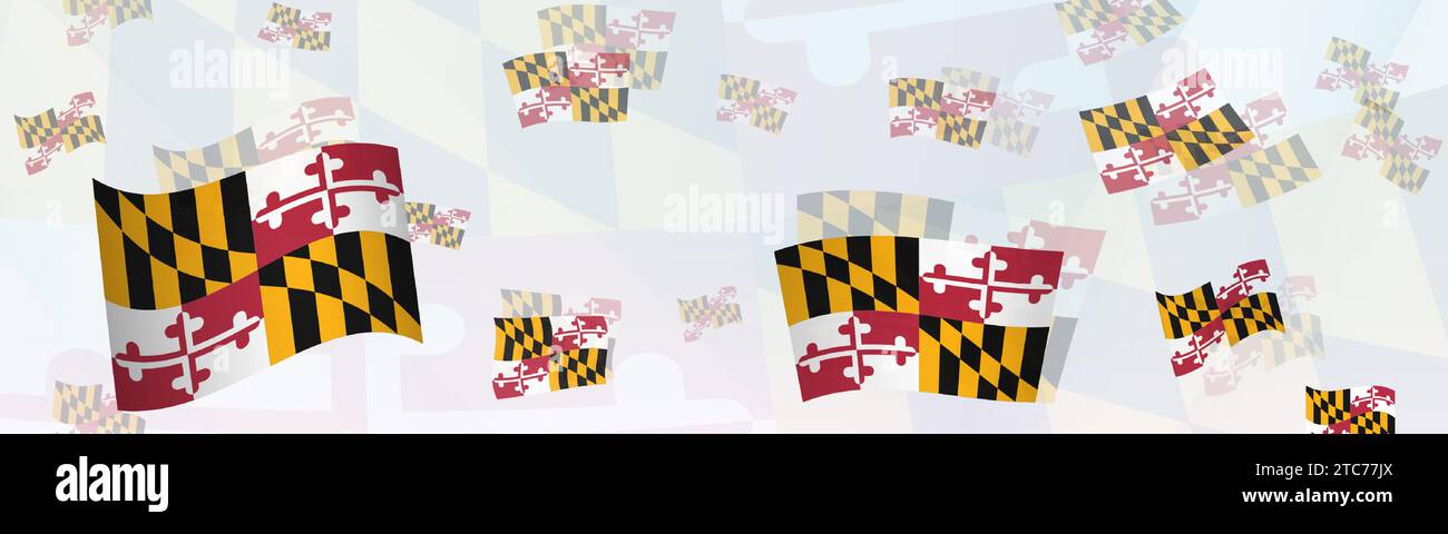 Maryland flag-themed abstract design on a banner. Abstract background ...
