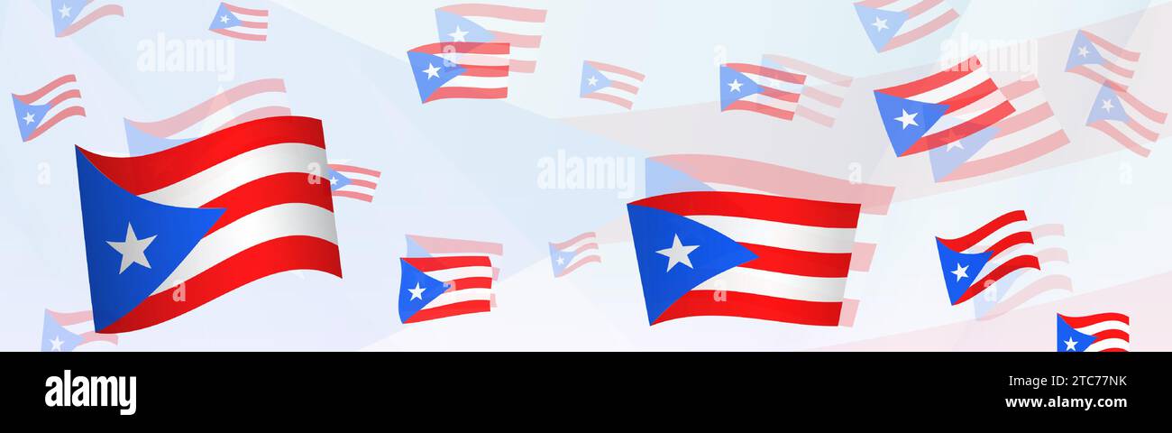 Puerto Rico flag-themed abstract design on a banner. Abstract ...