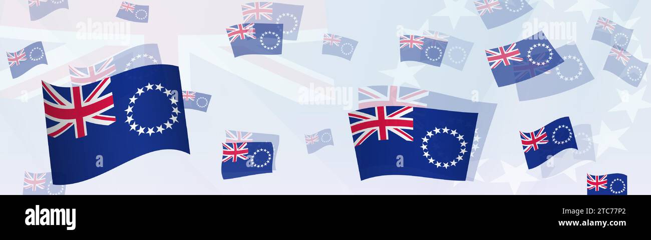 Cook Islands flag-themed abstract design on a banner. Abstract ...