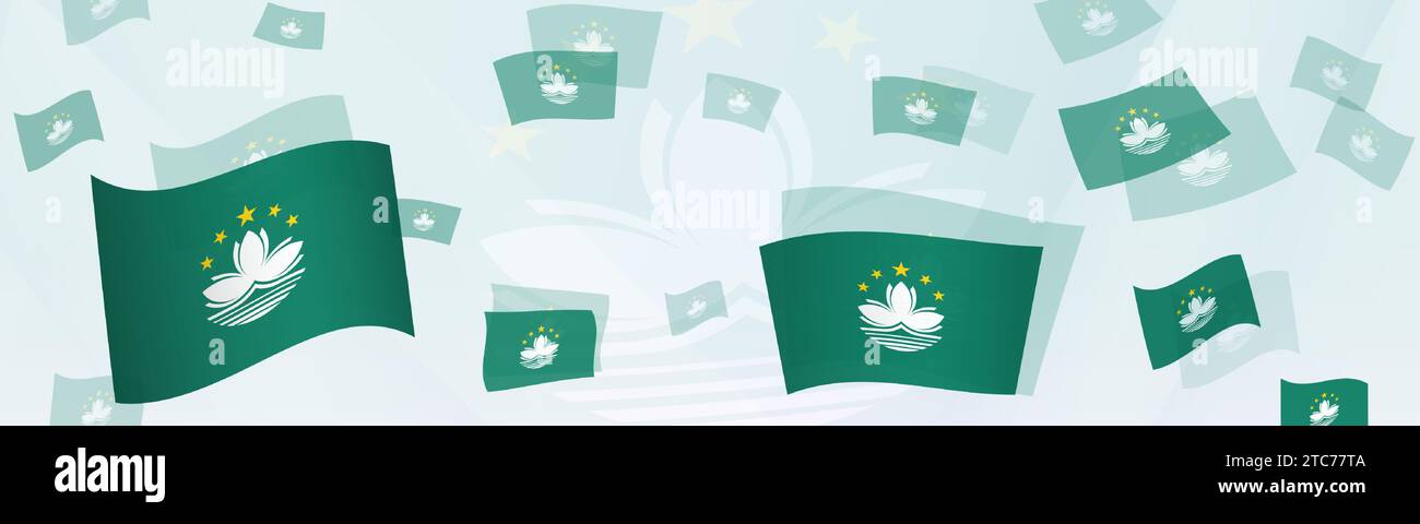 Macau flag-themed abstract design on a banner. Abstract background ...