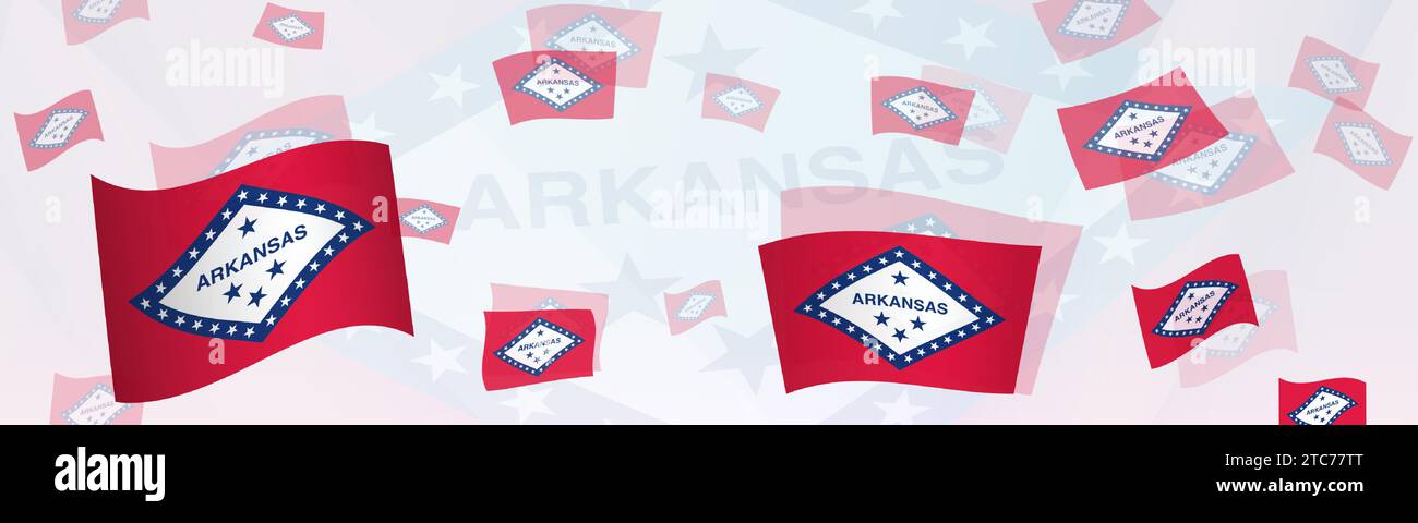 Arkansas flag-themed abstract design on a banner. Abstract background ...