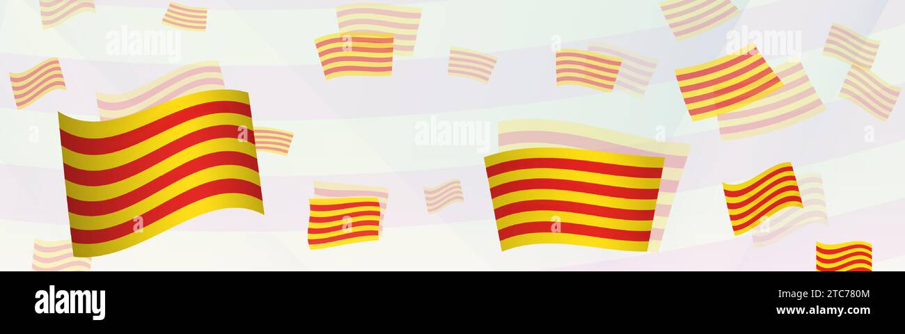 Catalonia flag-themed abstract design on a banner. Abstract background ...