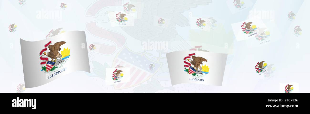 Illinois flag-themed abstract design on a banner. Abstract background ...