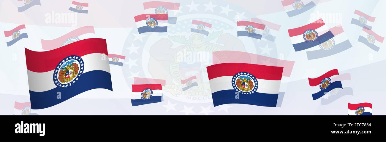 Missouri flag-themed abstract design on a banner. Abstract background ...