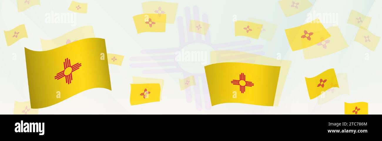 New Mexico flag-themed abstract design on a banner. Abstract background ...