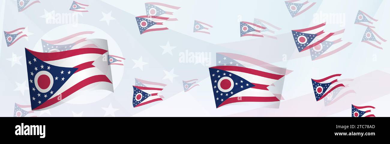 Ohio flag-themed abstract design on a banner. Abstract background ...