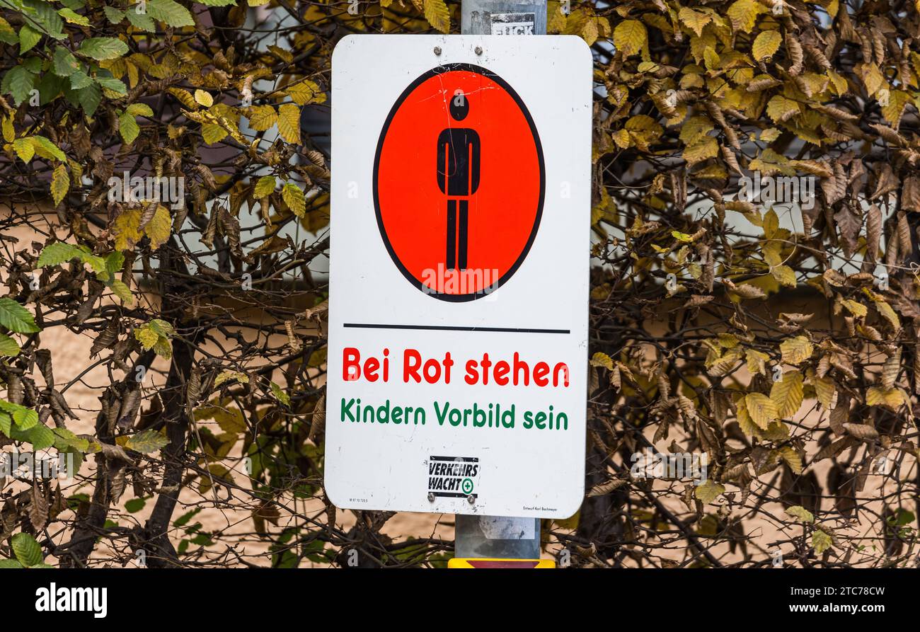 Verkehrswacht Ein Schild der Verkehrswacht besagt, dass auch erwachsene ...