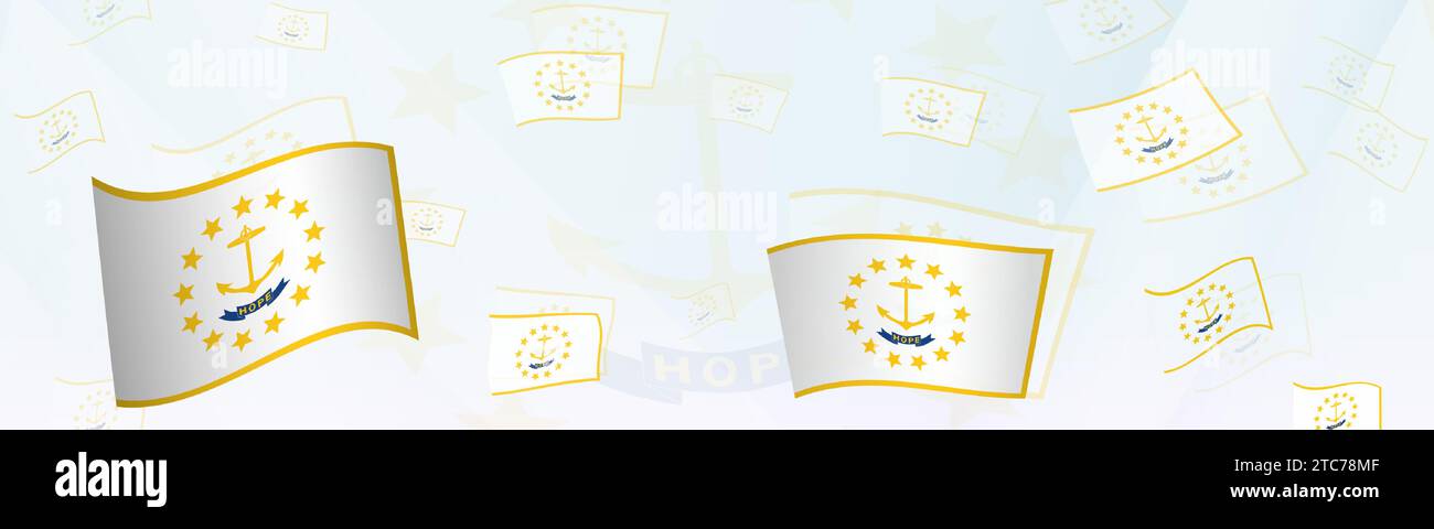 Rhode Island flag-themed abstract design on a banner. Abstract ...