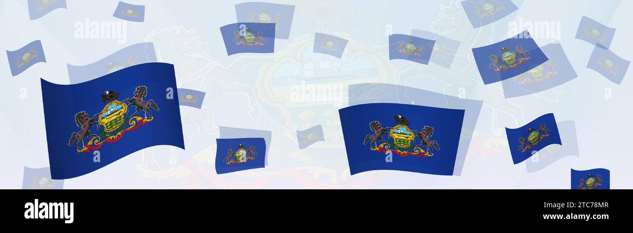 Pennsylvania flag-themed abstract design on a banner. Abstract ...