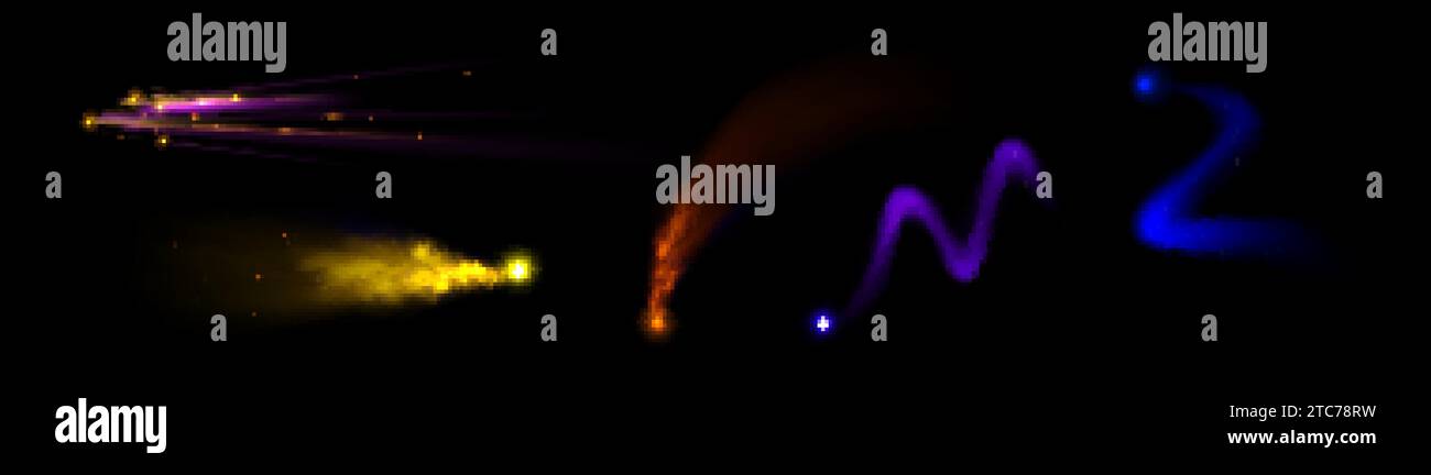 Missile or star light trail effect. Realistic vector illustration of ...