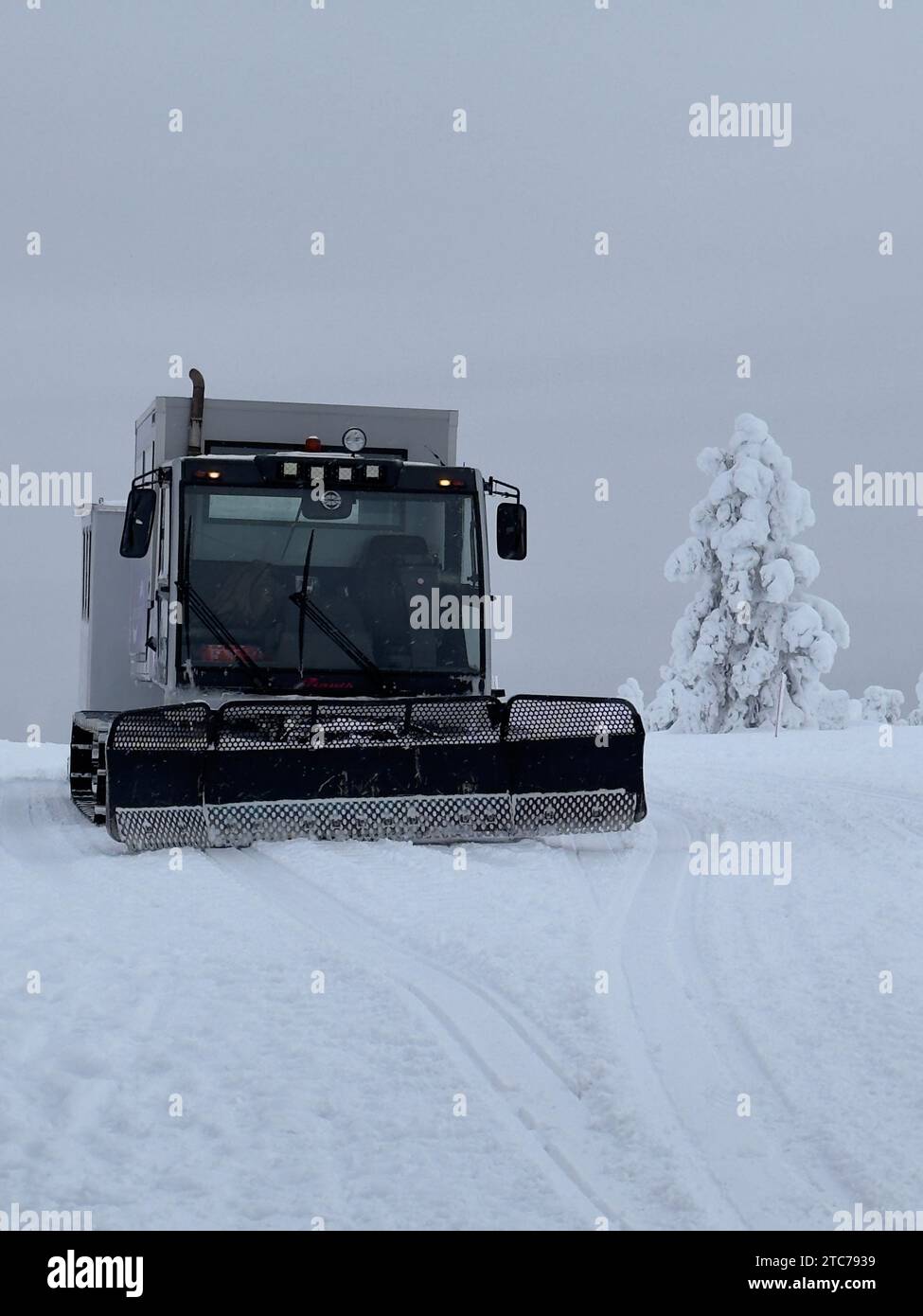 Snow removal vehicle in Finland Stock Photo - Alamy
