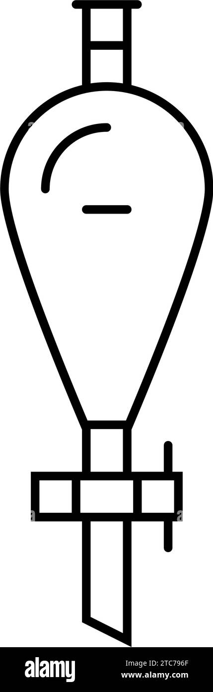 separatory funnel chemical glassware lab line icon vector illustration ...