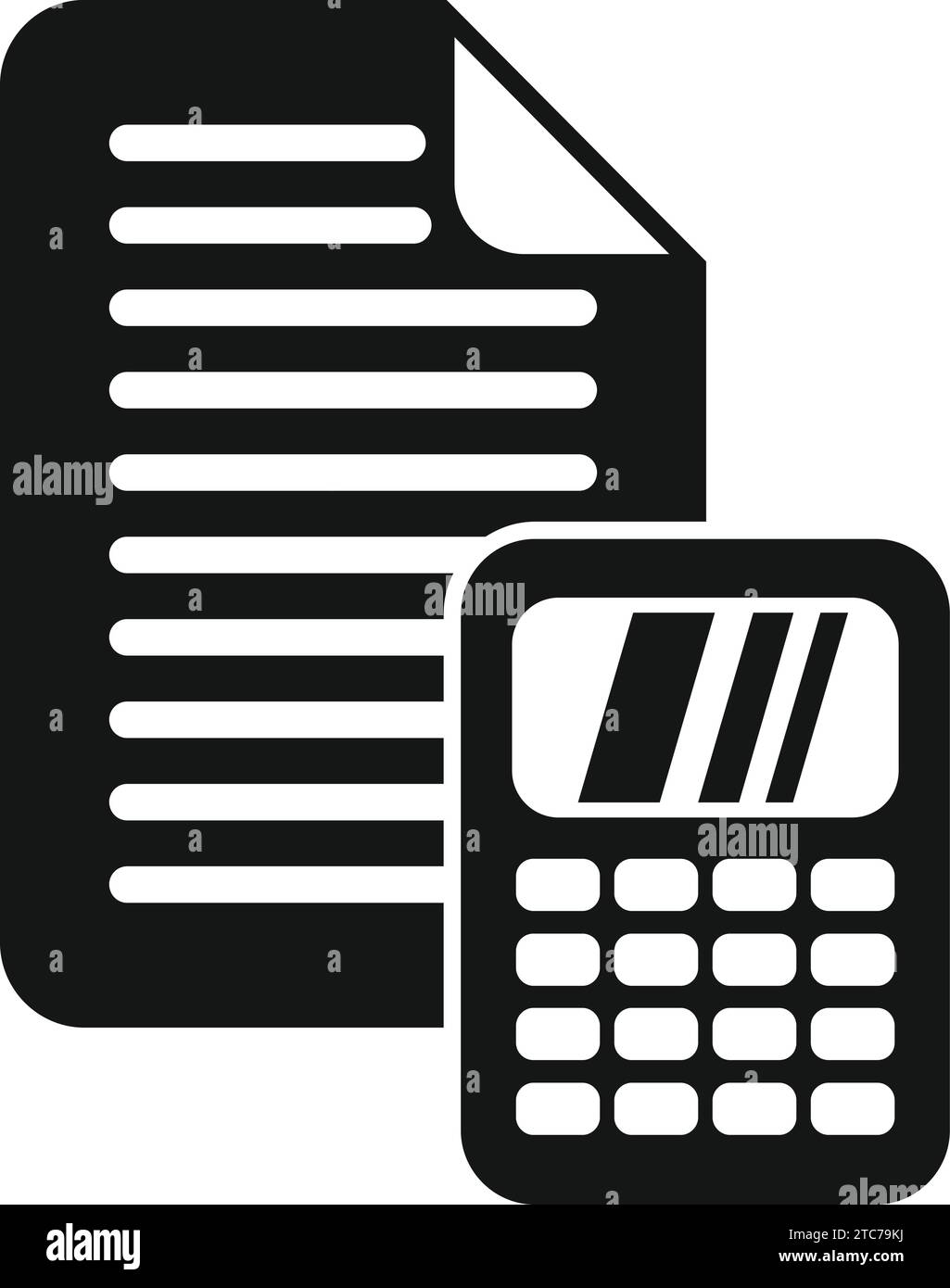 Finance calculator icon simple vector. Budget contract. Record keeping ...