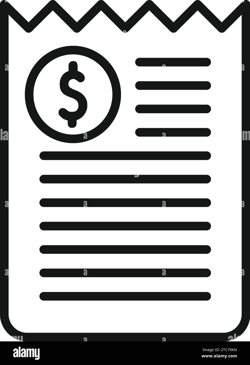 Bill paper icon outline vector. Screen information. Remote check file ...