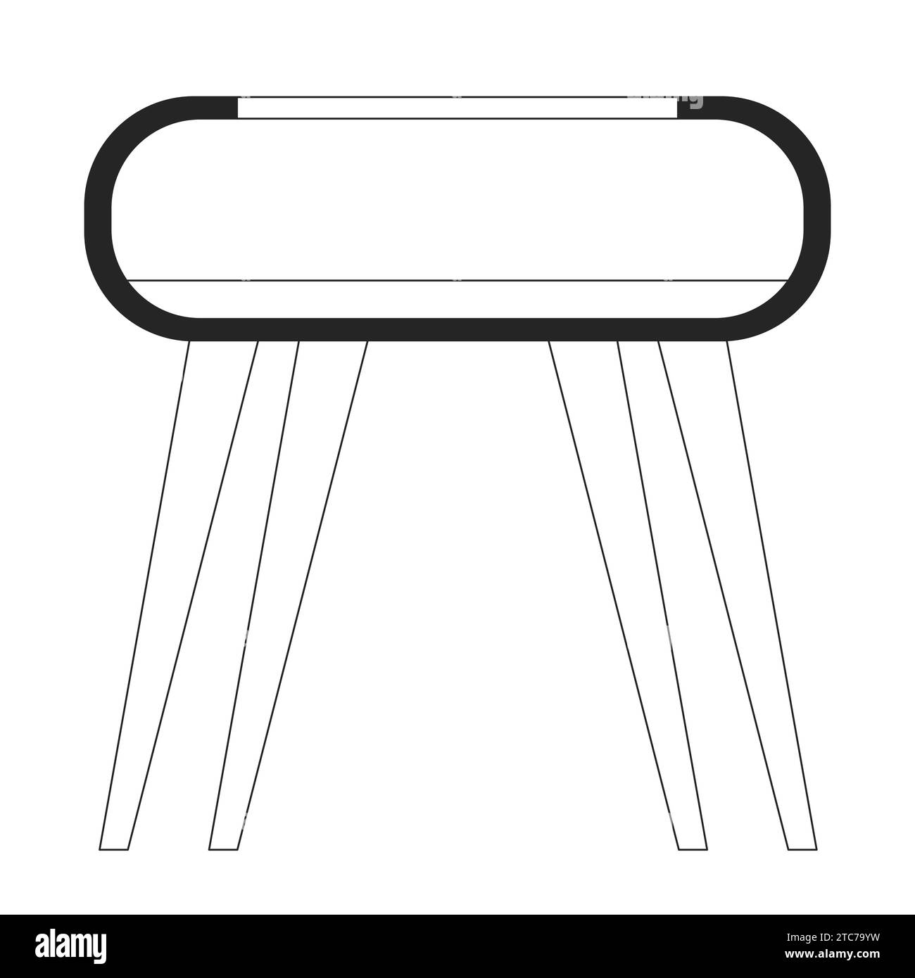 Funky coffee table black and white 2D line cartoon object Stock Vector ...