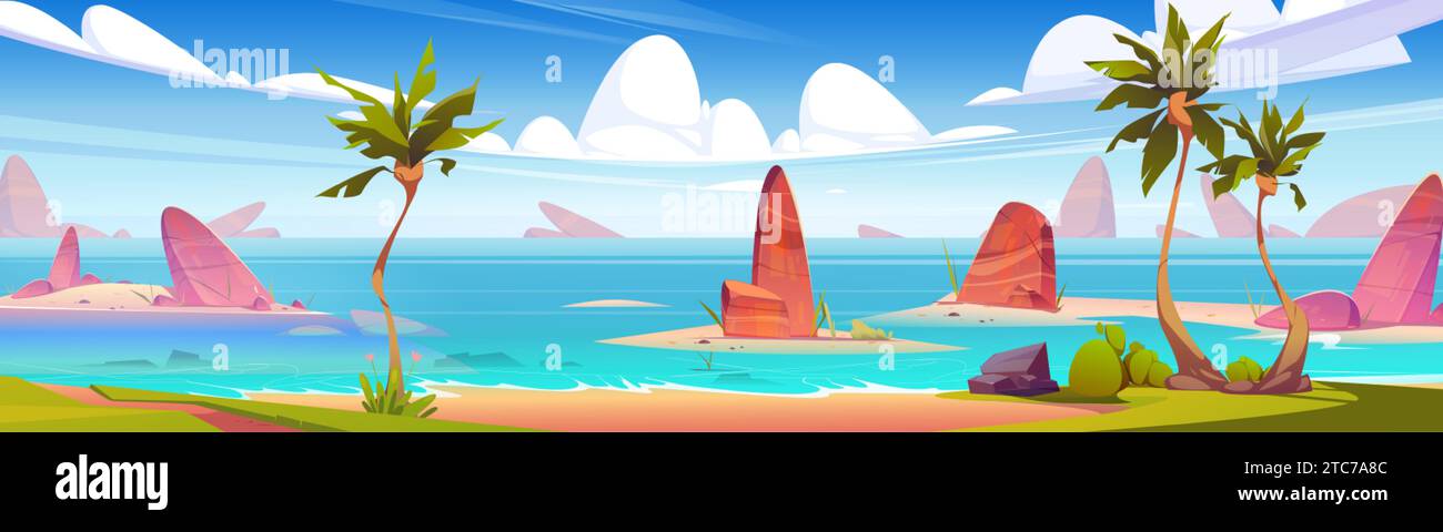 Caribbean harbor landscape Stock Vector Images - Alamy