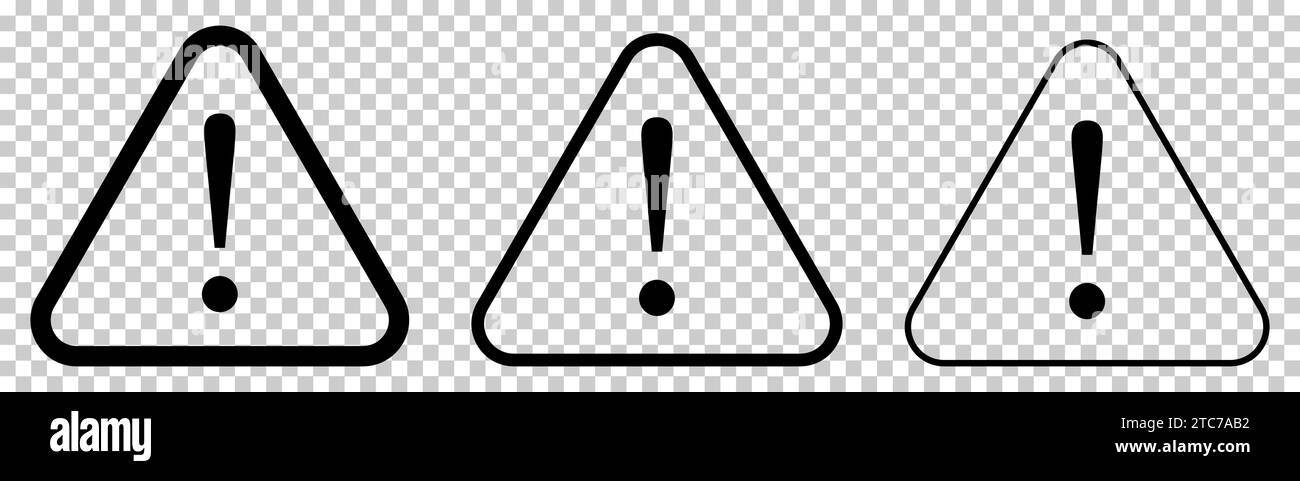 Danger warning icons. Attention signs. Vector illustration isolated on ...