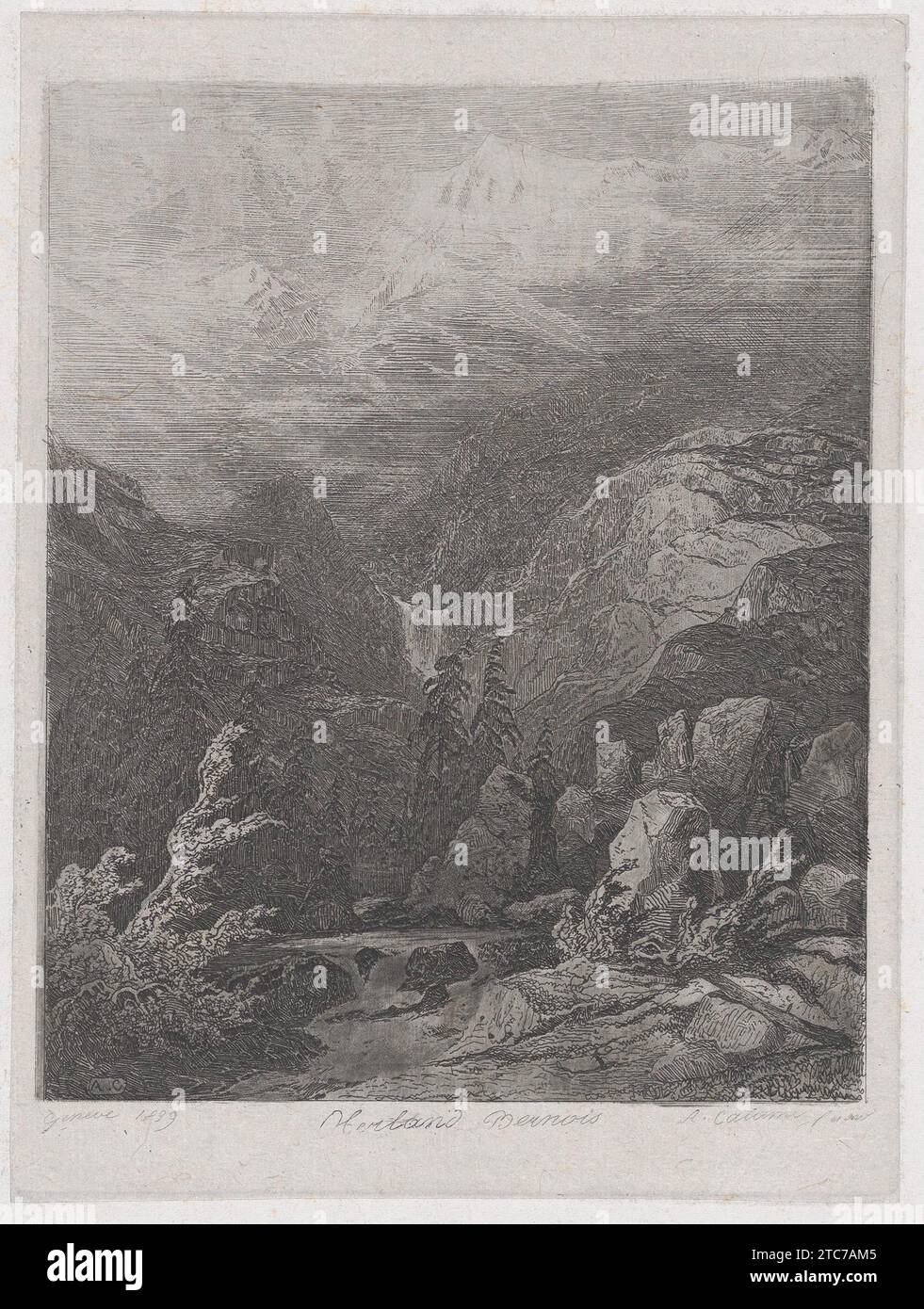 Landscape 1947 by Alexandre Calame Stock Photo - Alamy