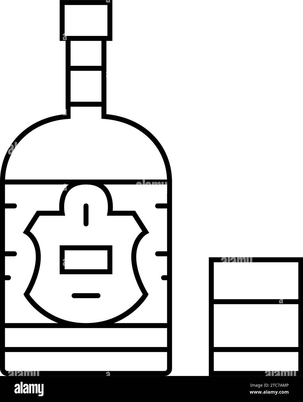 rum drink bottle line icon vector illustration Stock Vector Image & Art ...