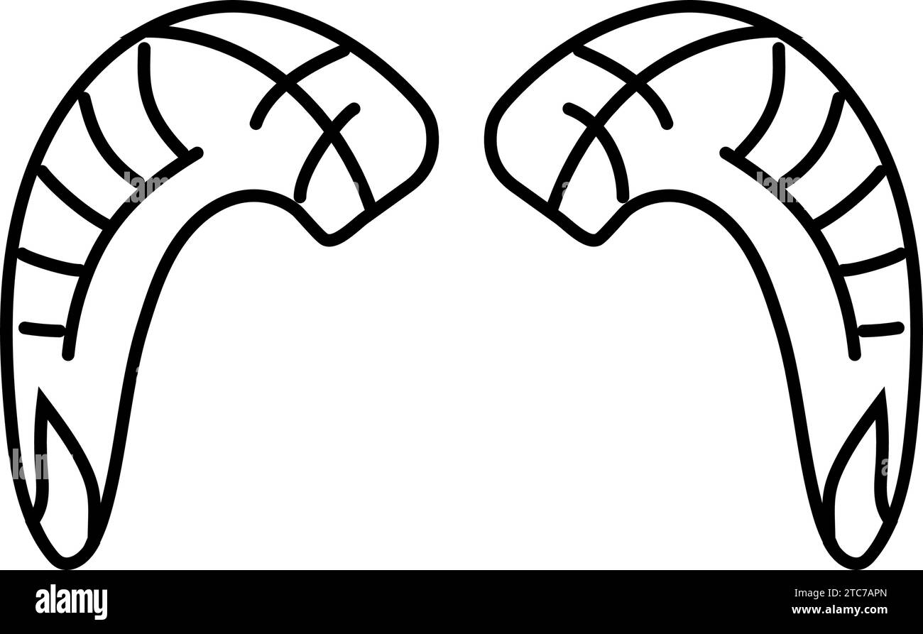 sheep horn animal line icon vector illustration Stock Vector Image ...