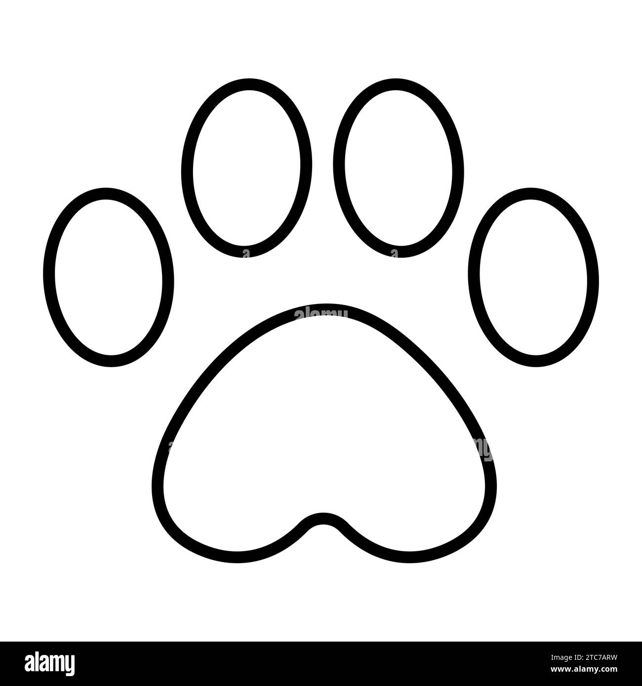 Paw outline animal icon. Vector illustration isolated on white ...