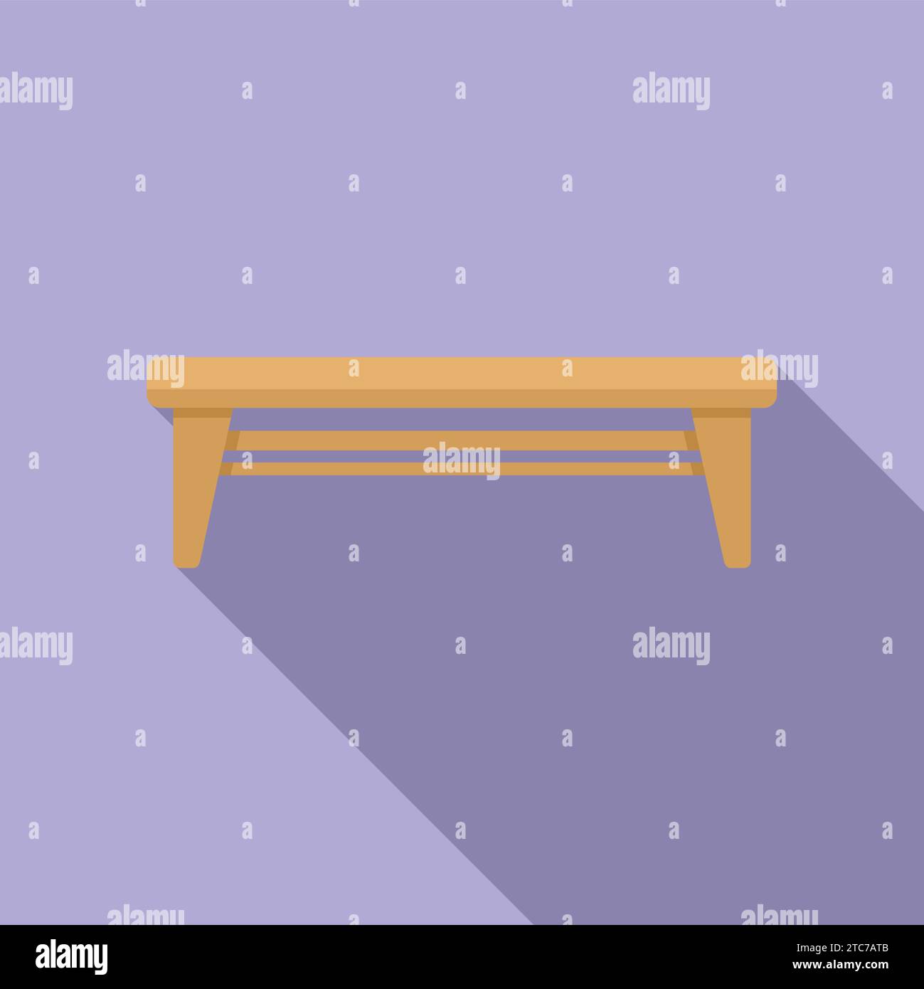 Long picnic bench icon flat vector. Plan space furniture. Patio deck ...