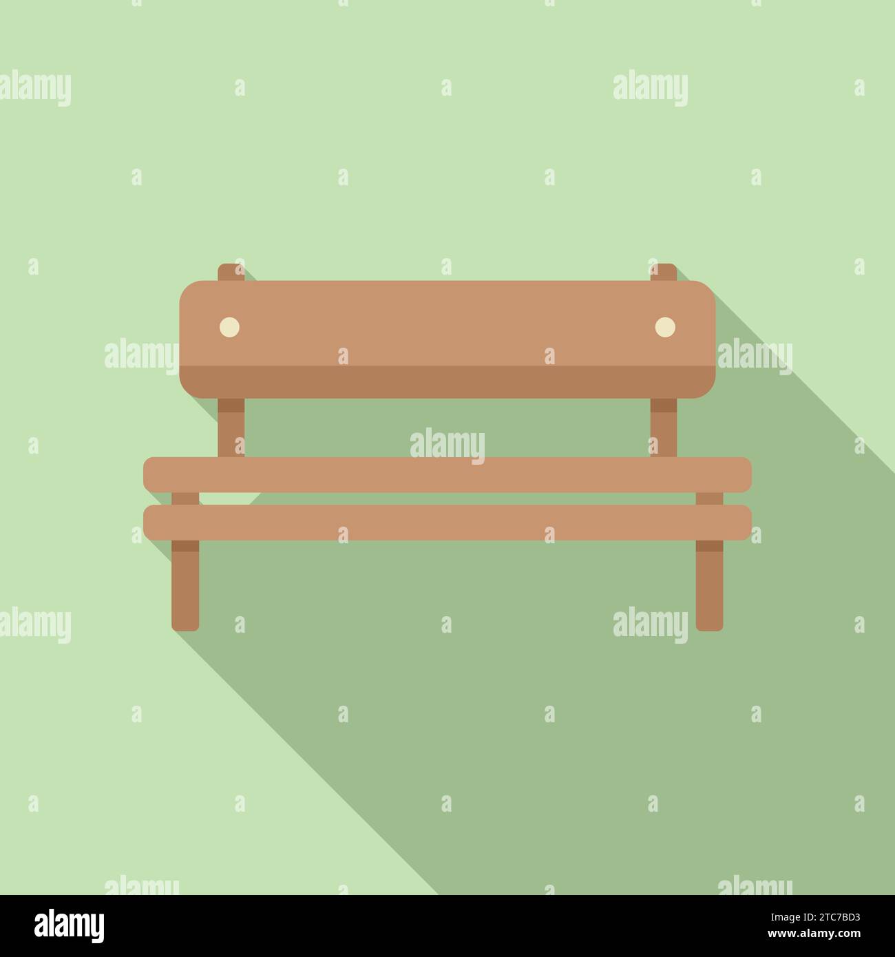 Wooden bench icon flat vector. Park plan space. Garden patio Stock ...