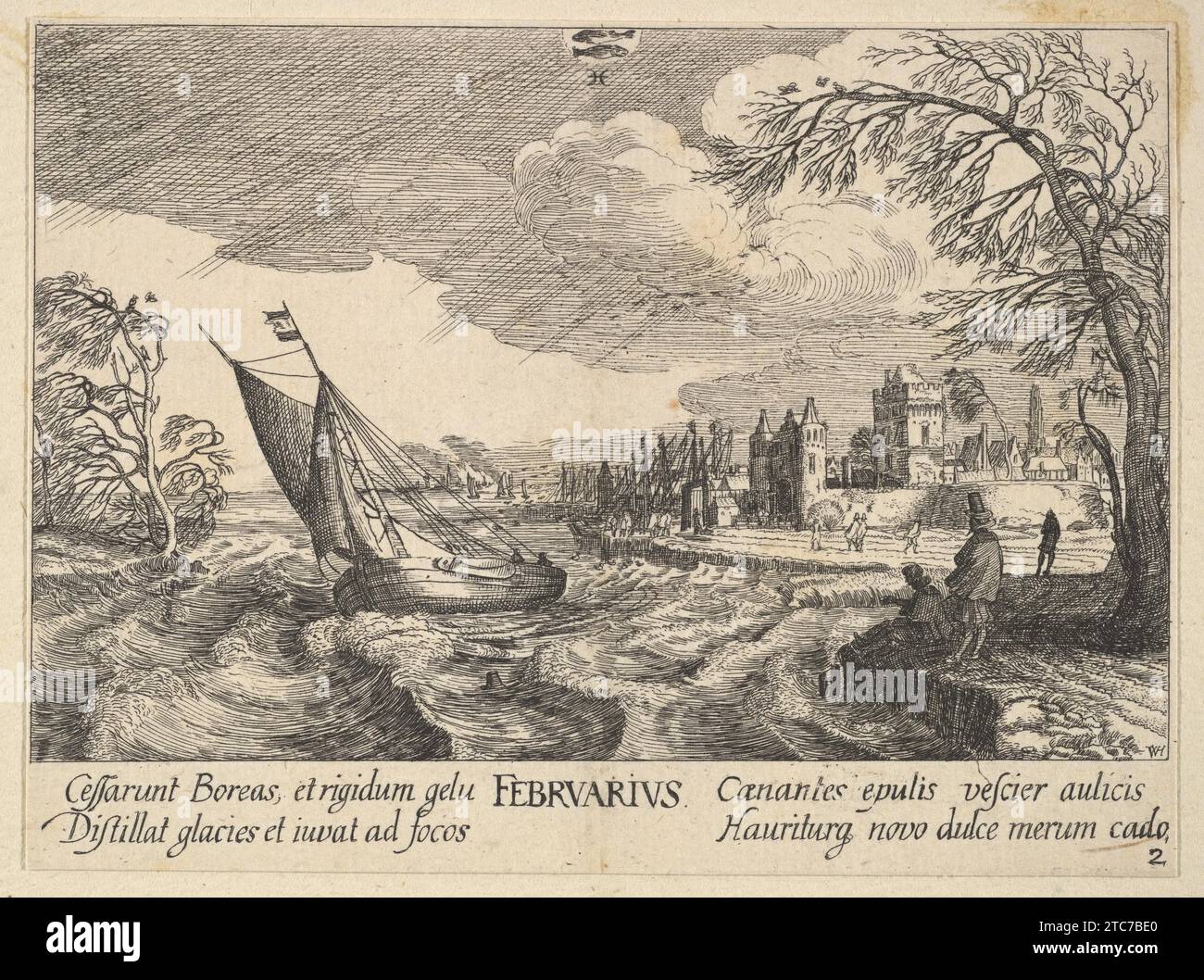 February (Februarius) 1951 by Jan van de Velde II Stock Photo - Alamy