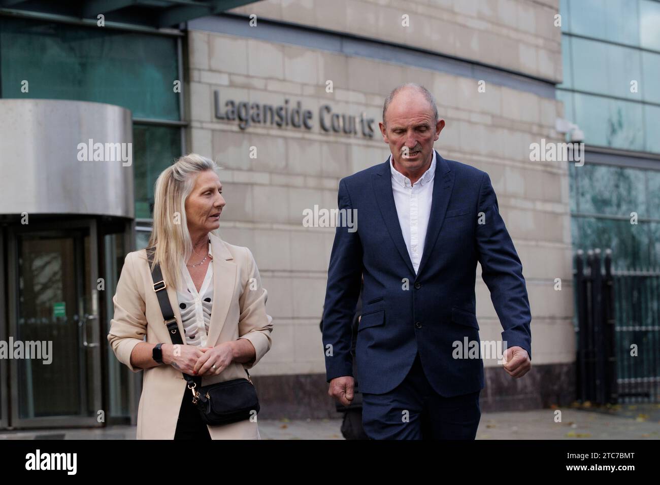 Marie Ferguson (left) with her husband Raymond leaving Laganside Court ...