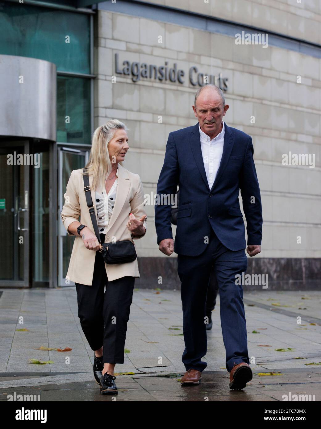 Marie Ferguson (left) with her husband Raymond leaving Laganside Court ...