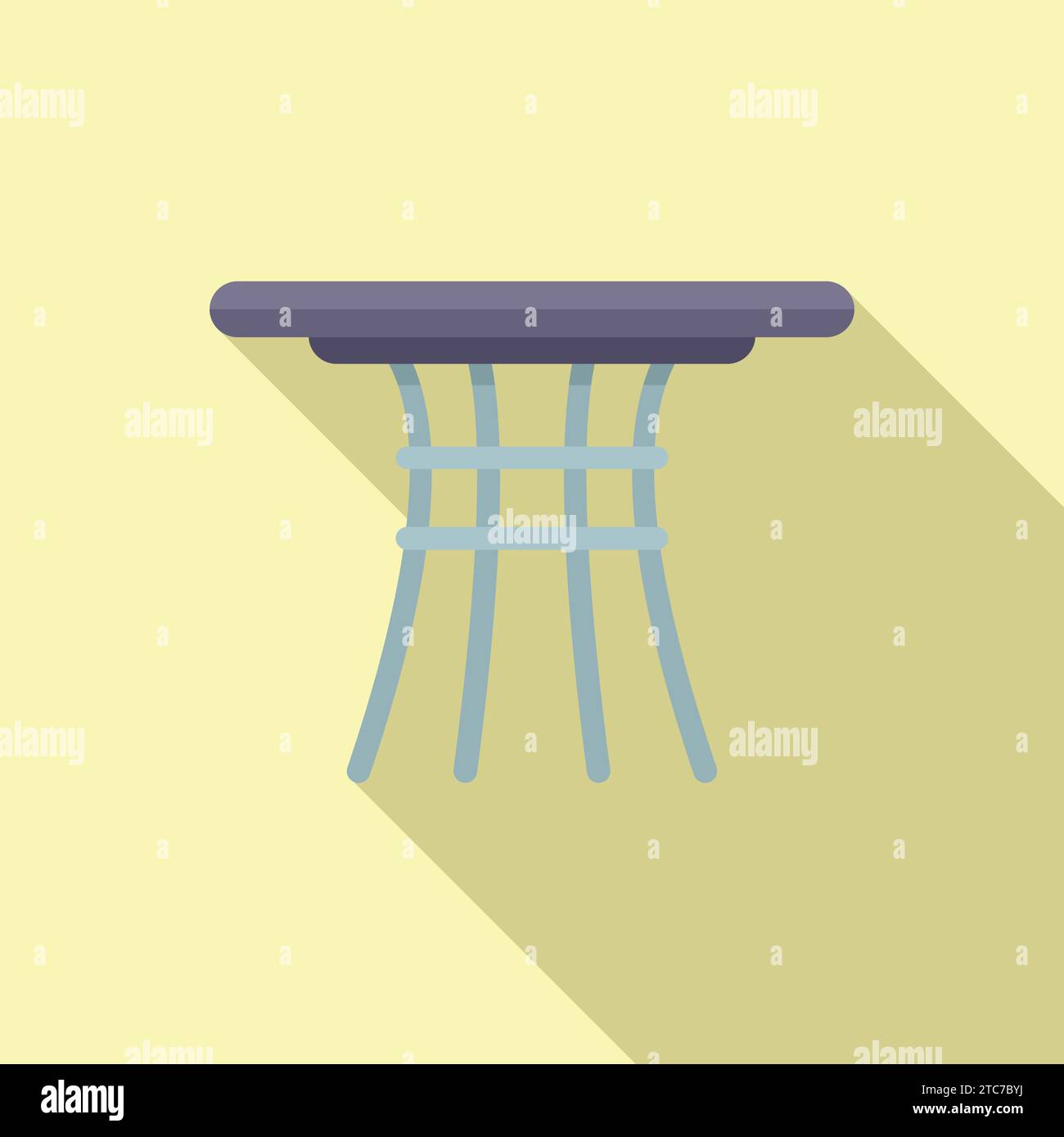 Round outdoor table icon flat vector. Park plan. Home garden patio ...