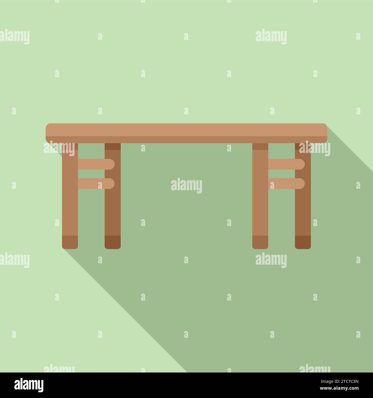 Wooden outdoor table icon flat vector. Top interior home. Chair deck ...