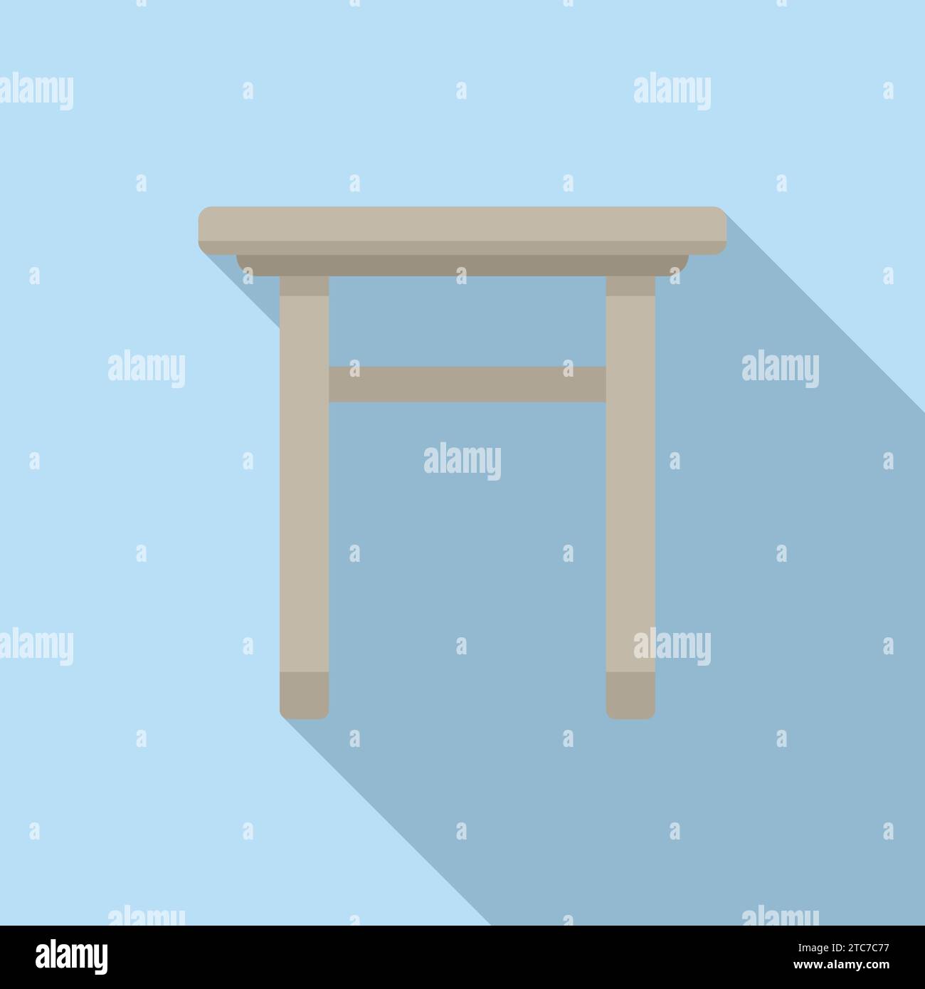 Backless chair icon flat vector. Home garden interior. Park plan Stock ...