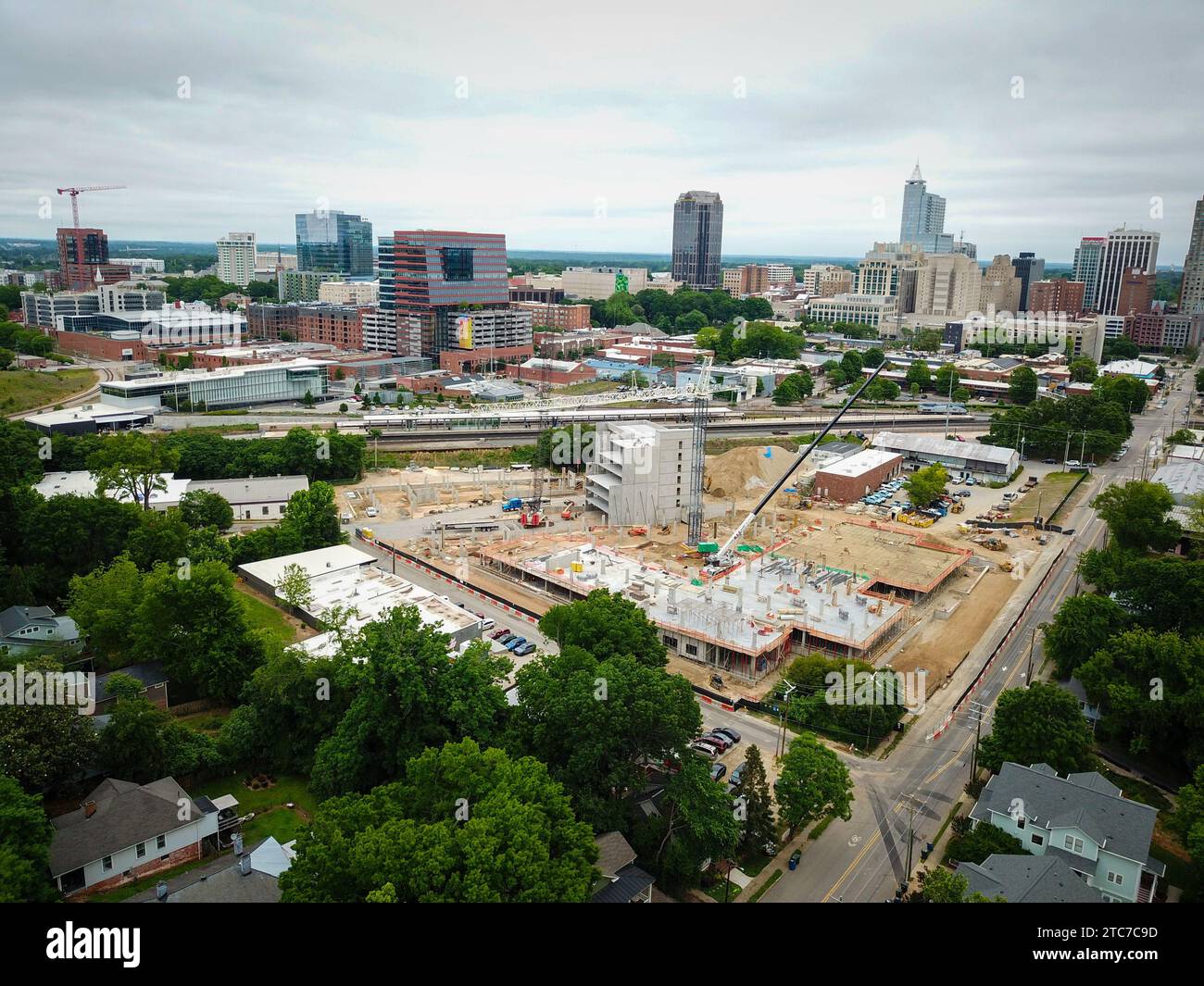 Stock Drone Images of Highrise Construction in Raleigh North Carolina ...