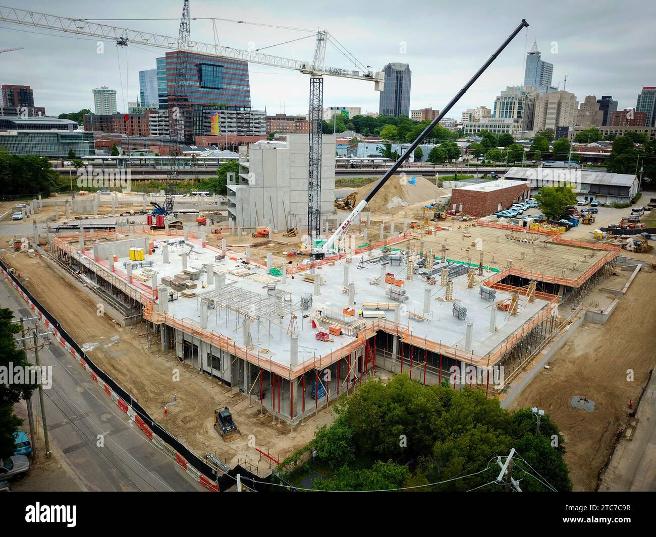 Stock Drone Images of Highrise Construction in Raleigh North Carolina ...