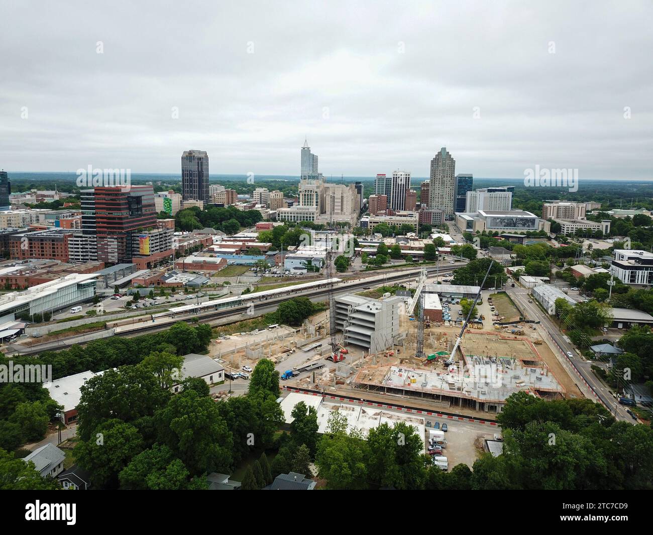 Stock Drone Images of Highrise Construction in Raleigh North Carolina ...