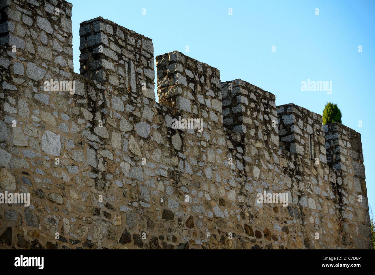 Ancient fortified wall, Old Town, Evora, Alentejo, Portugal Stock Photo ...