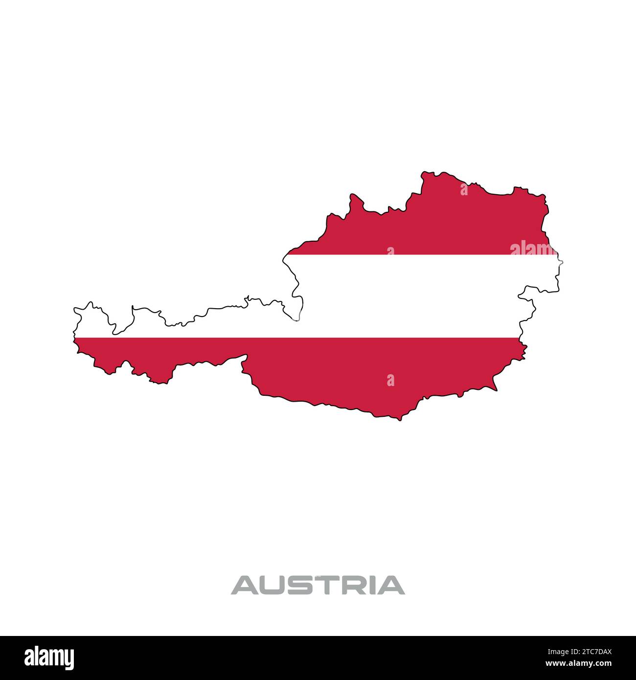 Austria vector silhouette map Stock Vector Images - Alamy