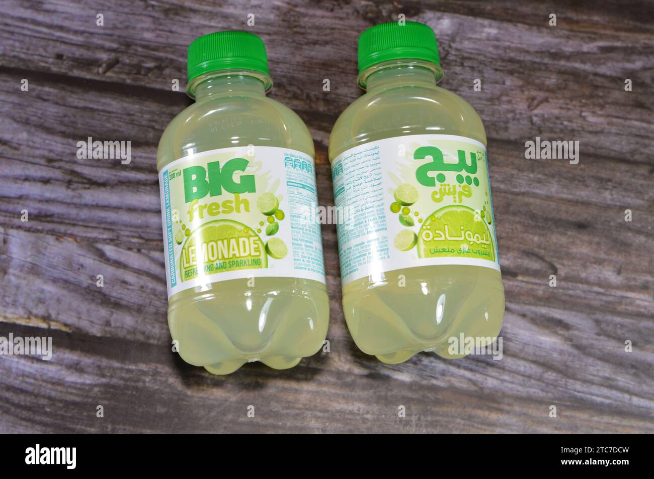 Cairo, Egypt, December 3 2023: Lemonade Big soda refreshing and ...