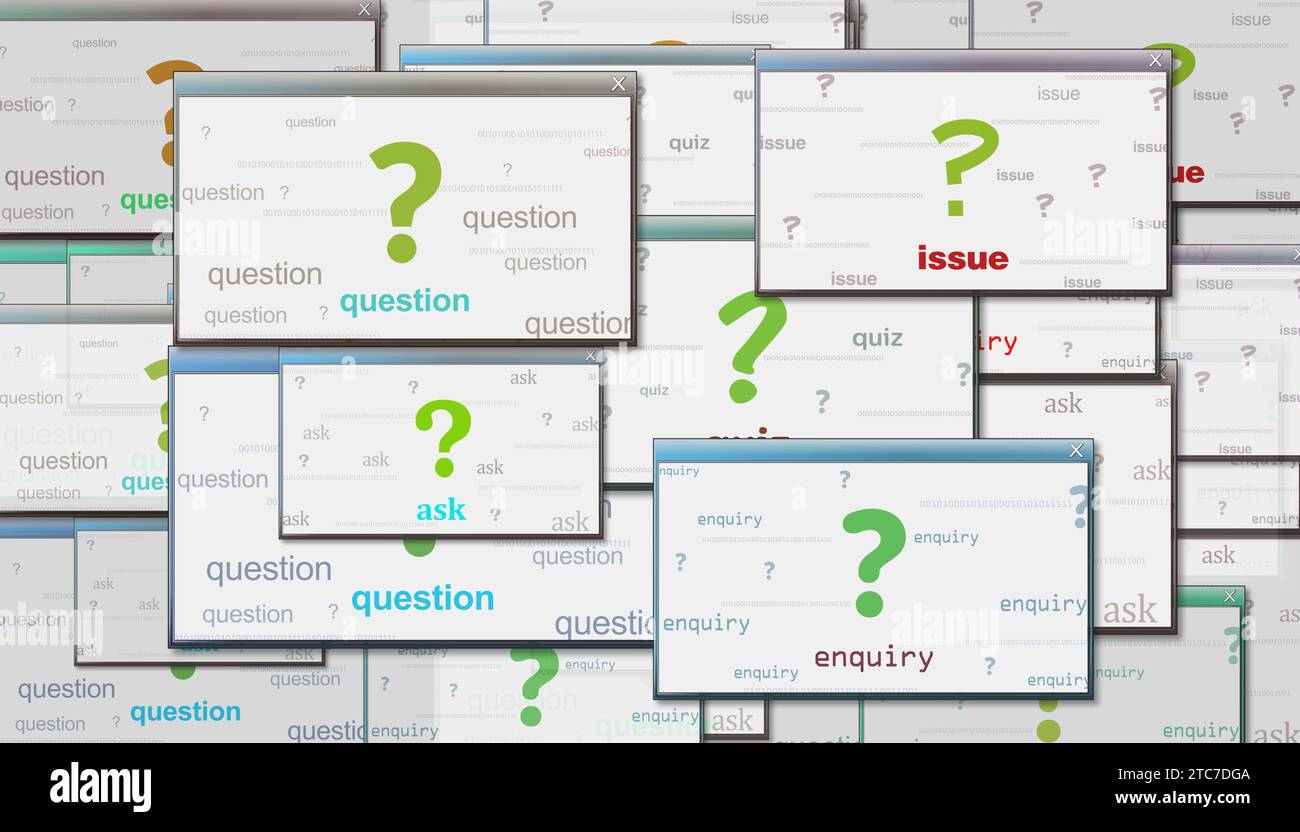 Question mark symbol technology concept. Abstract sign on pop up ...