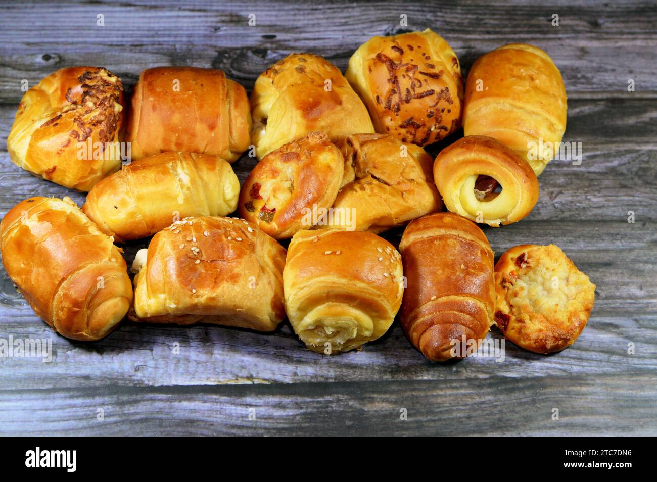 Assorted mini Pâté with different fillings and toppings, cheese ...