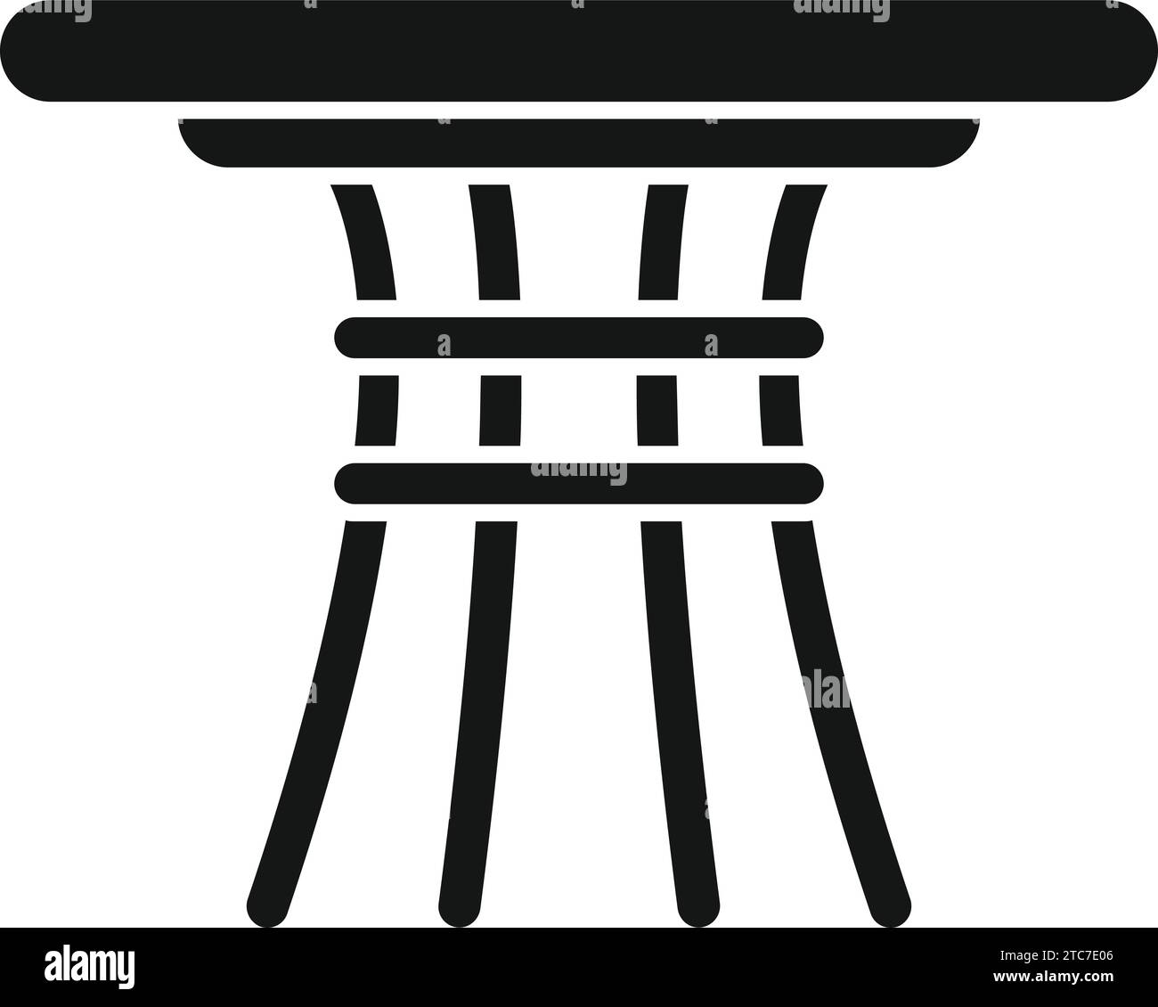 Round outdoor table icon simple vector. Park plan. Home garden patio ...
