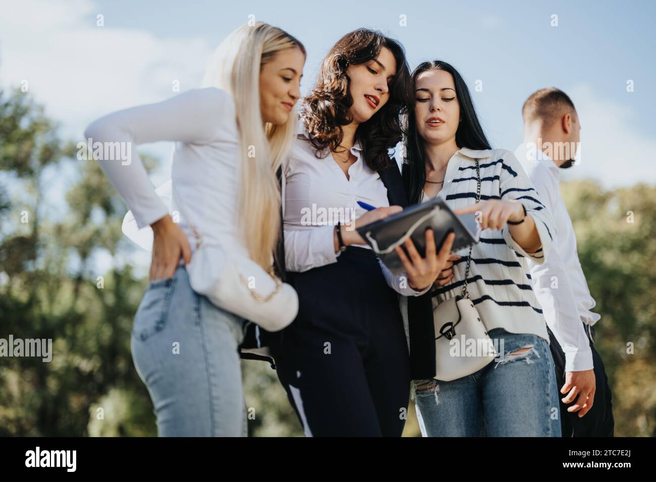 Young students work as a team to achieve their goals, prepare for exams ...