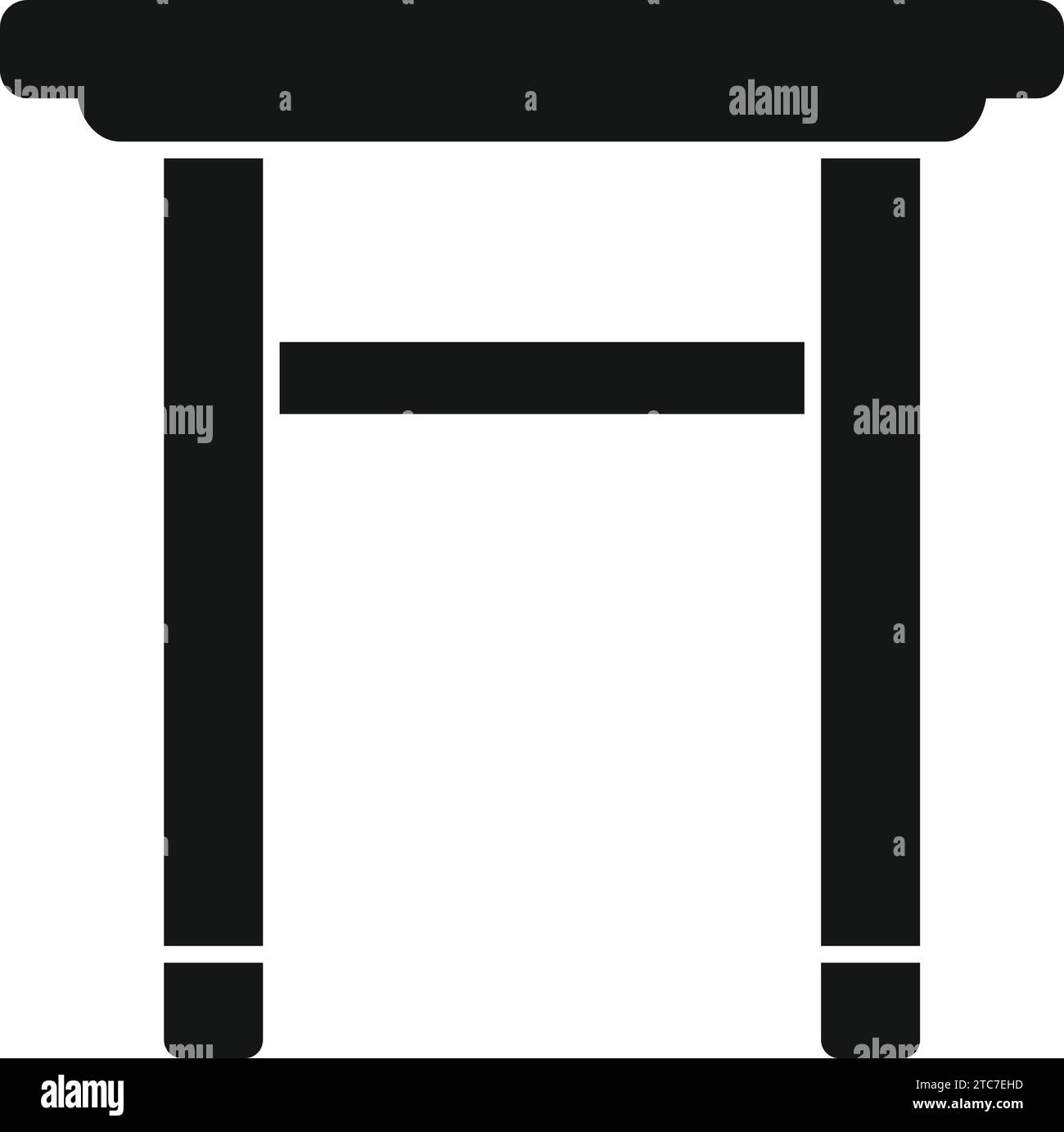 Backless chair icon simple vector. Home garden interior. Park plan ...
