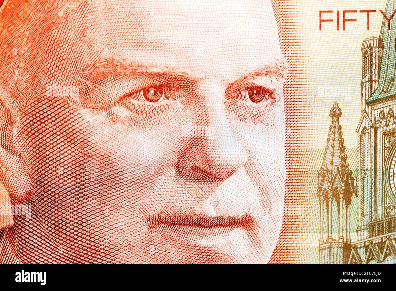 William Lyon Mackenzie King a closeup portrait from Canadian money ...