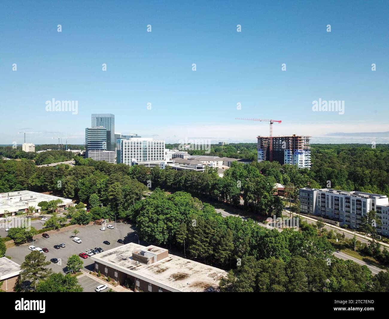 Drone photos of high rise construction in North Hills / Midtown Raleigh ...
