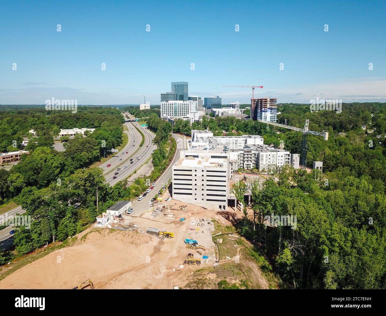 Drone photos of high rise construction in North Hills / Midtown Raleigh ...