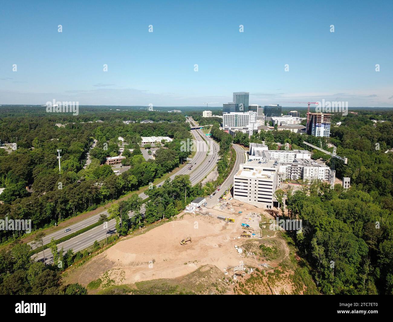 Drone photos of high rise construction in North Hills / Midtown Raleigh ...